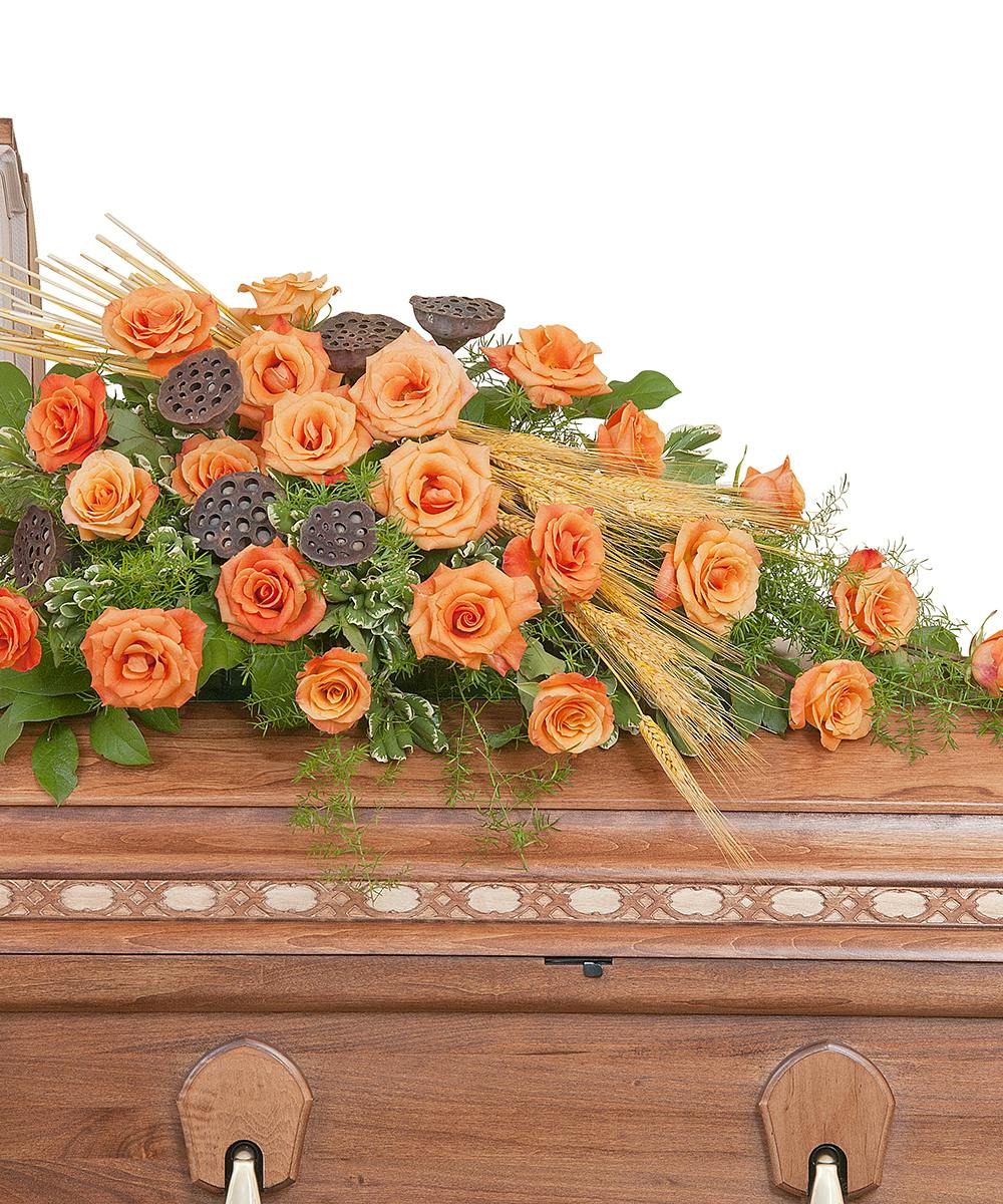 Fall Splendor Casket Spray | Fargo Funeral Flowers
