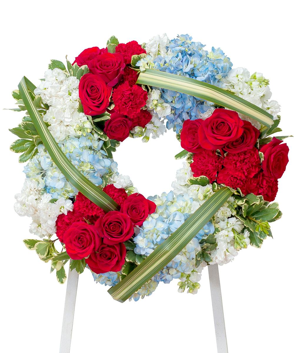 Honor Wreath | Red, White & Blue Funeral Wreath